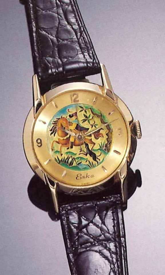 La Cote des Montres : Enchères Eska Watch Co. , 1940's. Unusual, 18ct ...