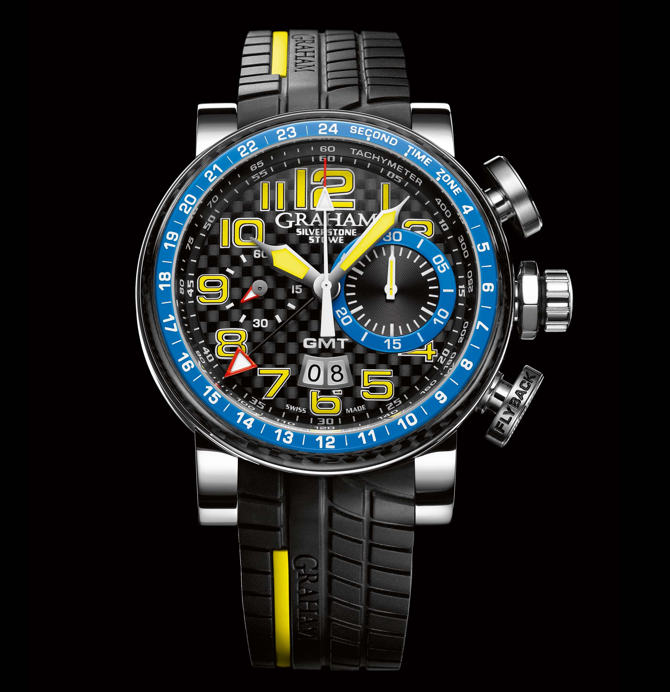 La Cote des Montres : La montre Graham Silverstone GMT Blue & Yellow ...