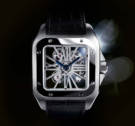La Cote des Montres : La montre Cartier Santos 100 squelette avec ...