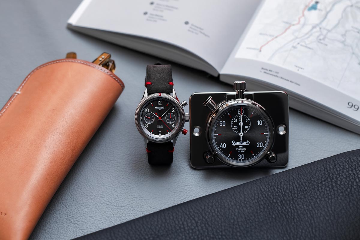 La Cote des Montres : Hanhart Red X Blue & Red X Grey + Stopwatch - 2 ...