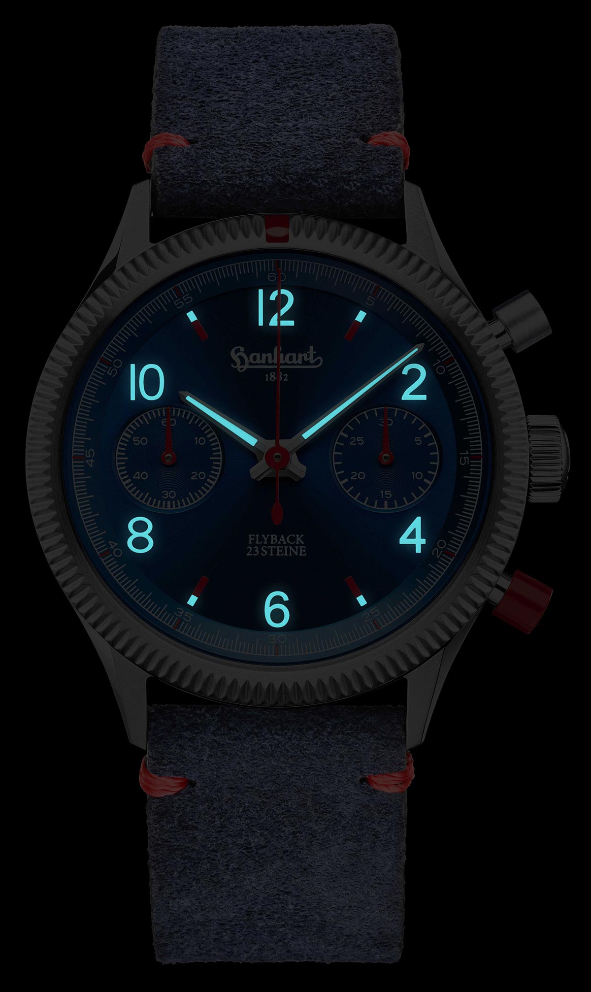 La Cote des Montres : Hanhart Red X Blue & Red X Grey + Stopwatch - 2 ...