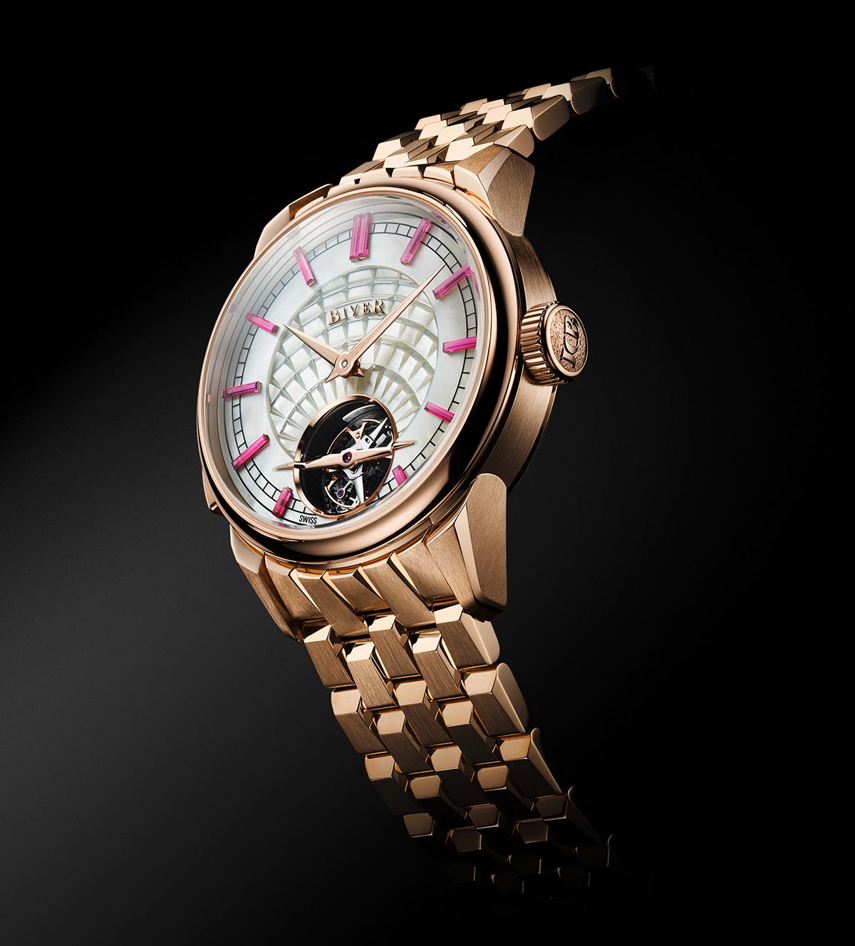 La Cote des Montres: The Biver Carillon Tourbillon Desert Rose watch ...